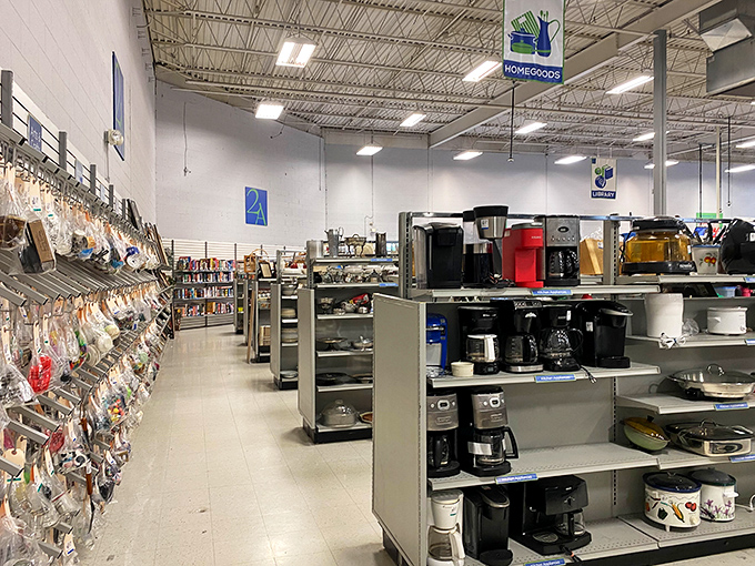 Coffee makers to the left, packaged treasures to the right &ndash; the homegoods section is a domestic dream for apartment dwellers and homeowners alike.