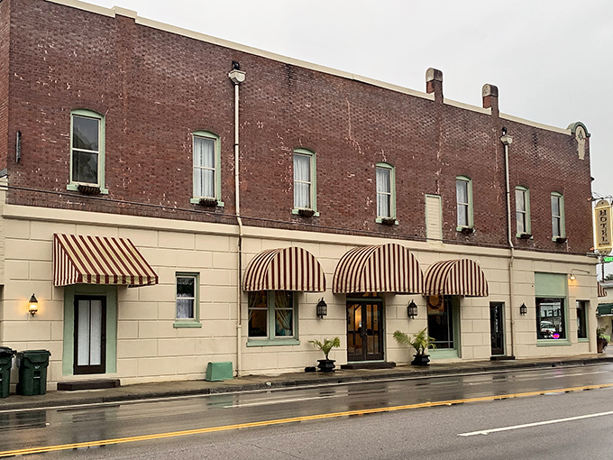 Hotel DeFuniak's striped awnings and historic fa&ccedil;ade whisper tales of travelers who arrived by steam rather than horsepower.