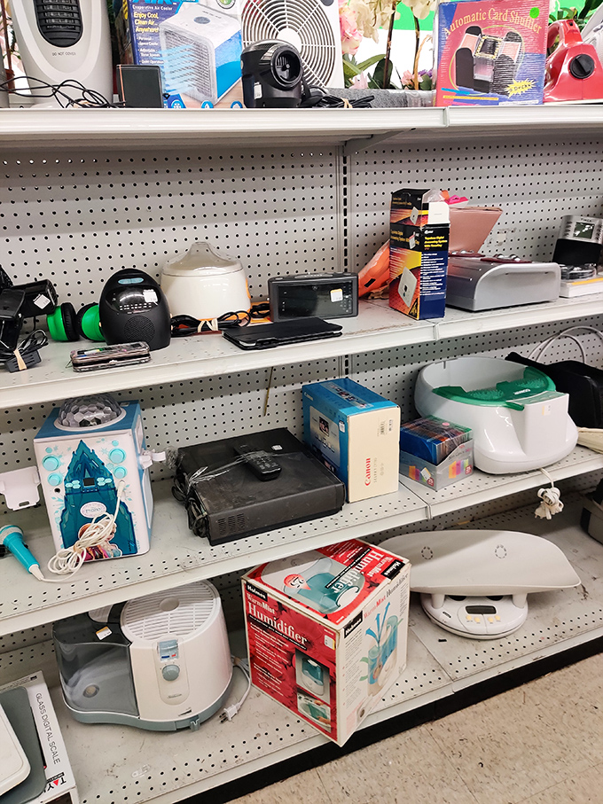 The electronics section&mdash;where yesterday's gadgets await new purpose. That humidifier might be exactly what your dry winter bedroom needs.