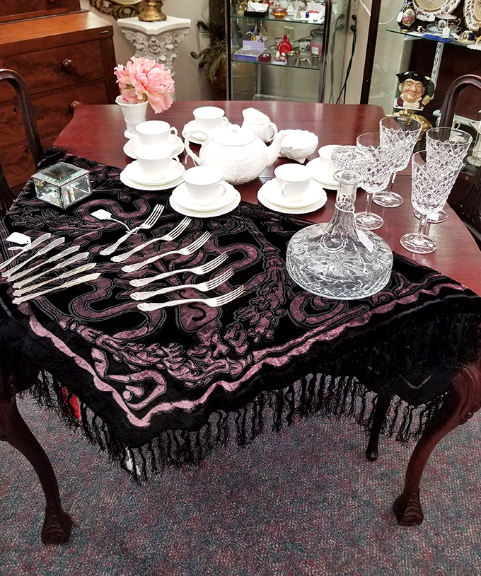 China and crystal arranged like a still life painting you can actually take home.