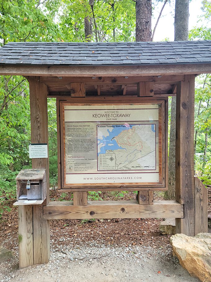 This unassuming kiosk holds the keys to adventure. Maps that lead to memories, not just destinations, all under one rustic roof.