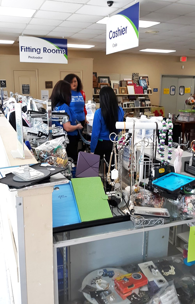 Jewelry displays showcase decades of fashion history, from grandmother's brooches to last season's statement pieces, all awaiting rediscovery.