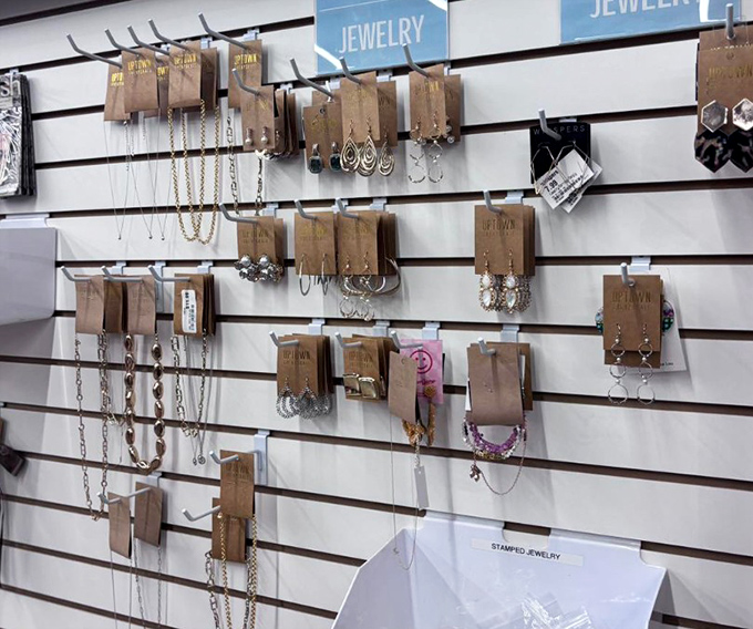 Jewelry that adds sparkle without subtracting your savings. Each necklace and earring set waiting to become someone's "Where did you get that?" conversation starter.