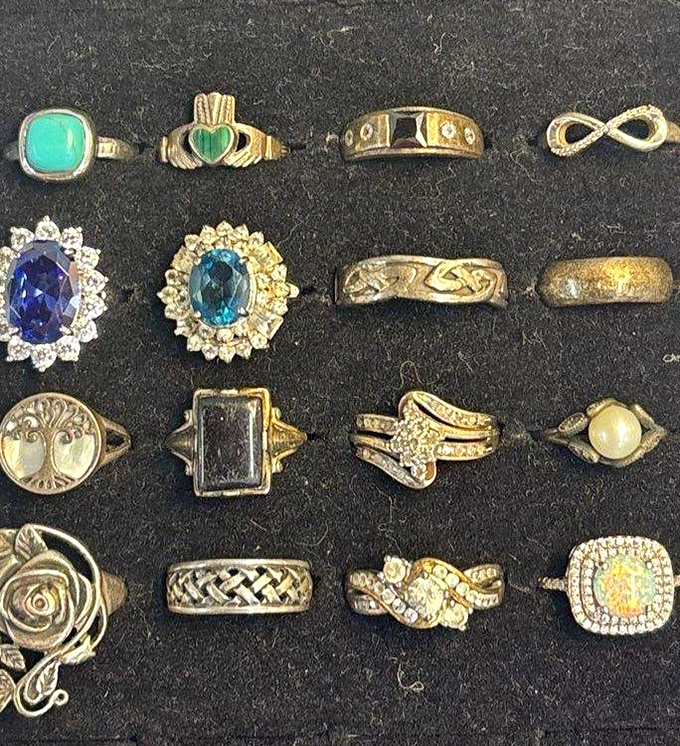 Hidden gems in the truest sense. The jewelry counter occasionally yields sterling silver and gold-filled treasures among the costume pieces&mdash;always worth a look!
