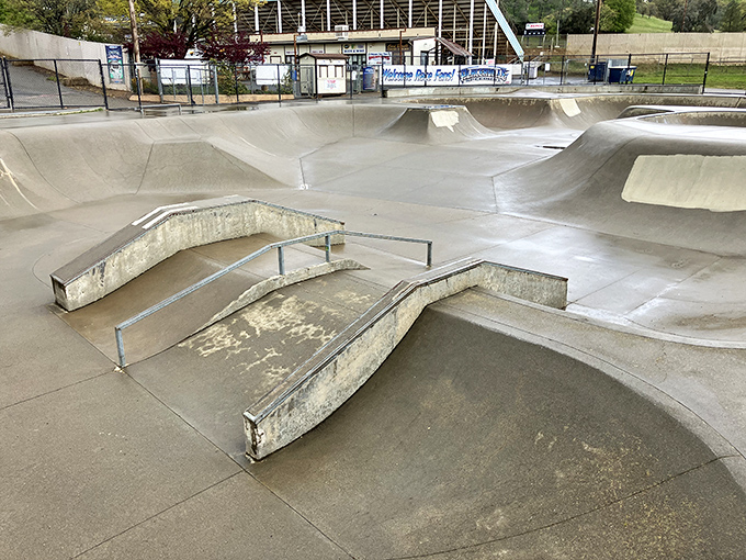 Joe's Skate Park offers concrete waves for landlocked surfers, proving every generation needs its own gold rush.