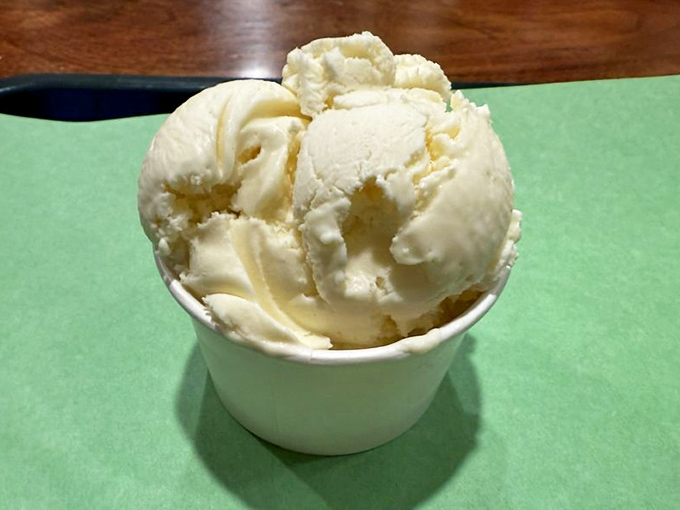Vanilla ice cream so pure it practically glows. The perfect cool finale after a spicy chicken adventure&mdash;simple, honest, and utterly satisfying.