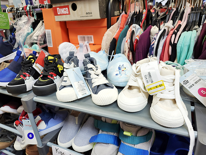 Tiny sneakers and baby shoes line the shelves, each pair waiting for little feet and big adventures.