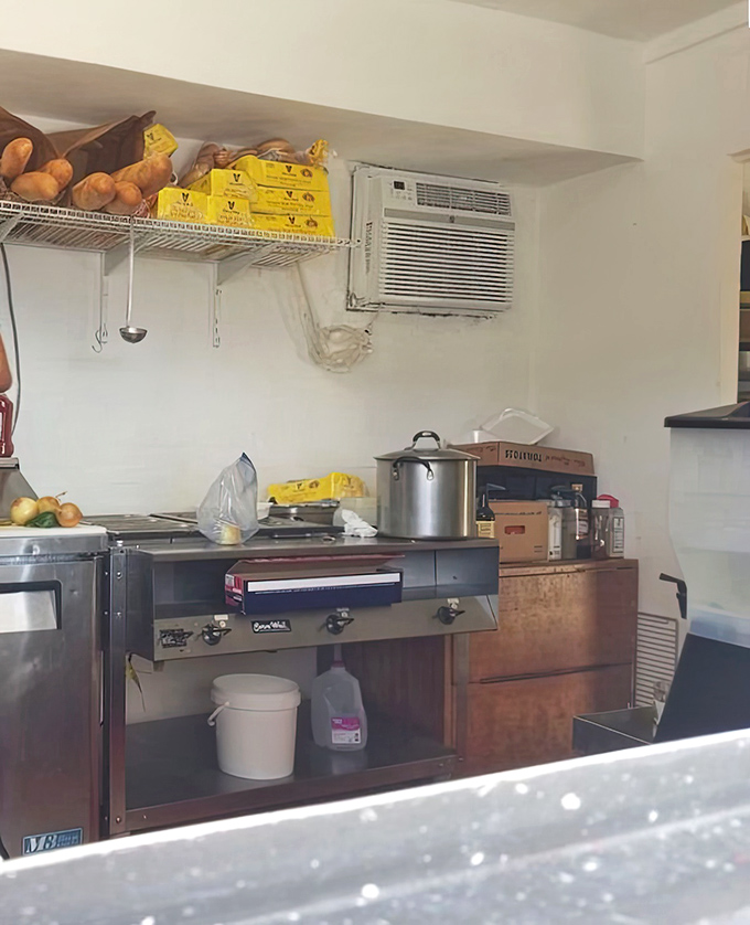 The kitchen&mdash;small but mighty. This humble workspace produces flavors that transport diners 1,200 miles north with every bite.