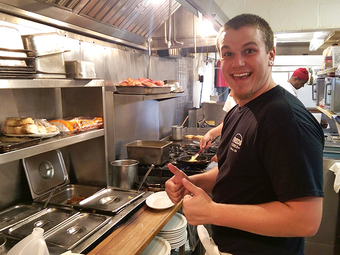 Where breakfast magic happens. No molecular gastronomy, just skilled hands that have flipped thousands of eggs to perfection.