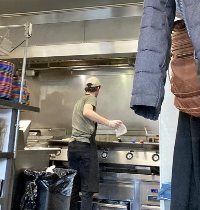 The bright, airy interior with its wooden floors and minimalist design proves that small-town diners can embrace modern aesthetics while keeping their soul intact. 