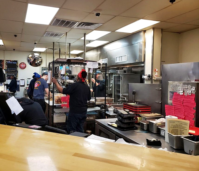 Where the magic happens &ndash; a glimpse into the kitchen where smoke meets meat and patience is the secret ingredient.