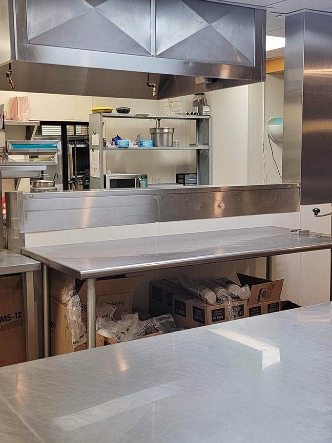 The pristine kitchen reveals Ab's commitment to cleanliness – as important to the experience as the food itself.