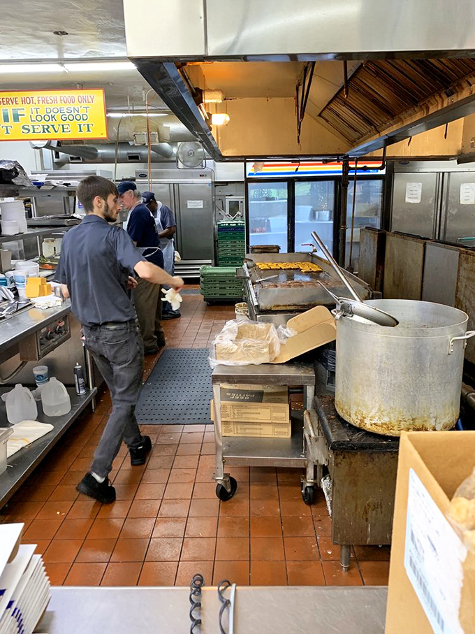 Behind the scenes magic: where short-order wizardry happens at lightning speed, turning simple ingredients into legendary meals.