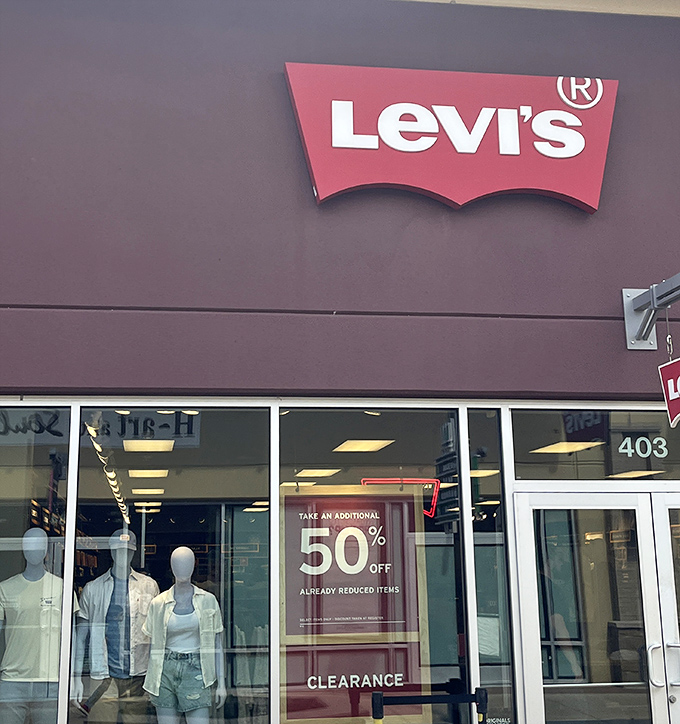 Levi's iconic batwing logo promises denim dreams at prices that won't give you the blues&mdash;America's pants at un-American prices.