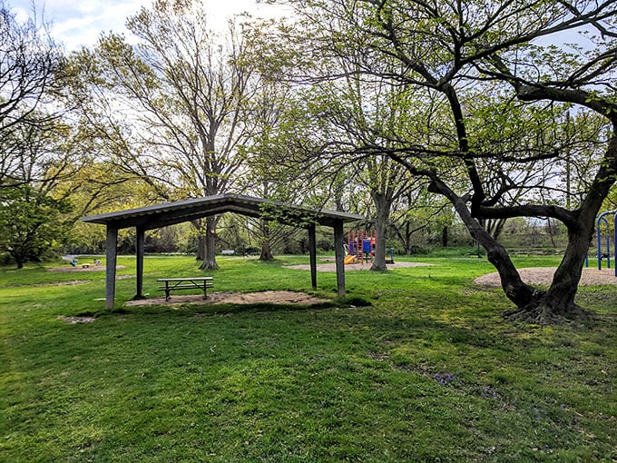 The simple pleasure of a neighborhood park pavilion&mdash;where birthday parties, family reunions, and impromptu picnics create the backdrop of community life.