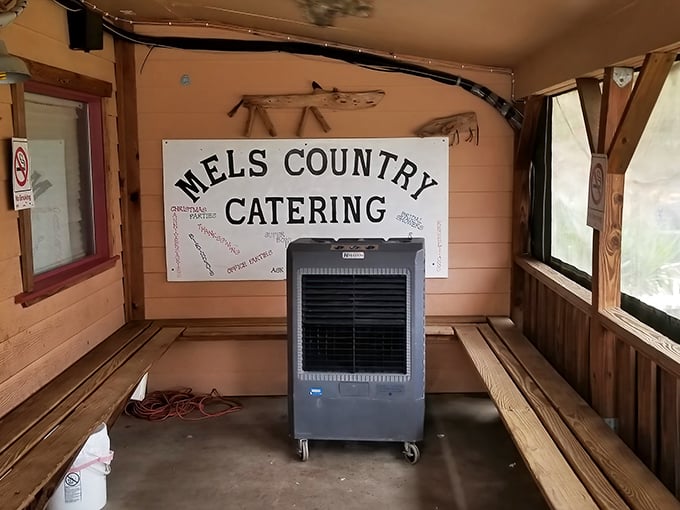 "Peace, Love & Mel's" &ndash; the lobby showcases the cafe's community spirit and hints at the cult following this humble eatery enjoys.