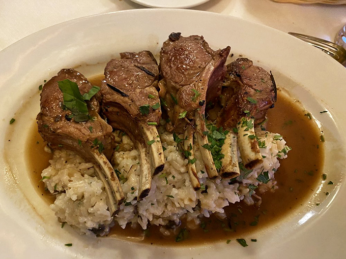 Lamb chops standing at attention like the world's most delicious fence&mdash;perfectly charred outside, blushing pink within.