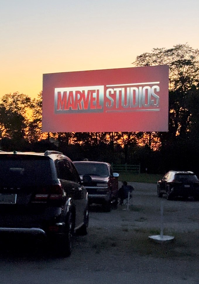 As daylight fades, the Marvel logo signals the beginning of superhero adventures shared collectively rather than streamed separately.