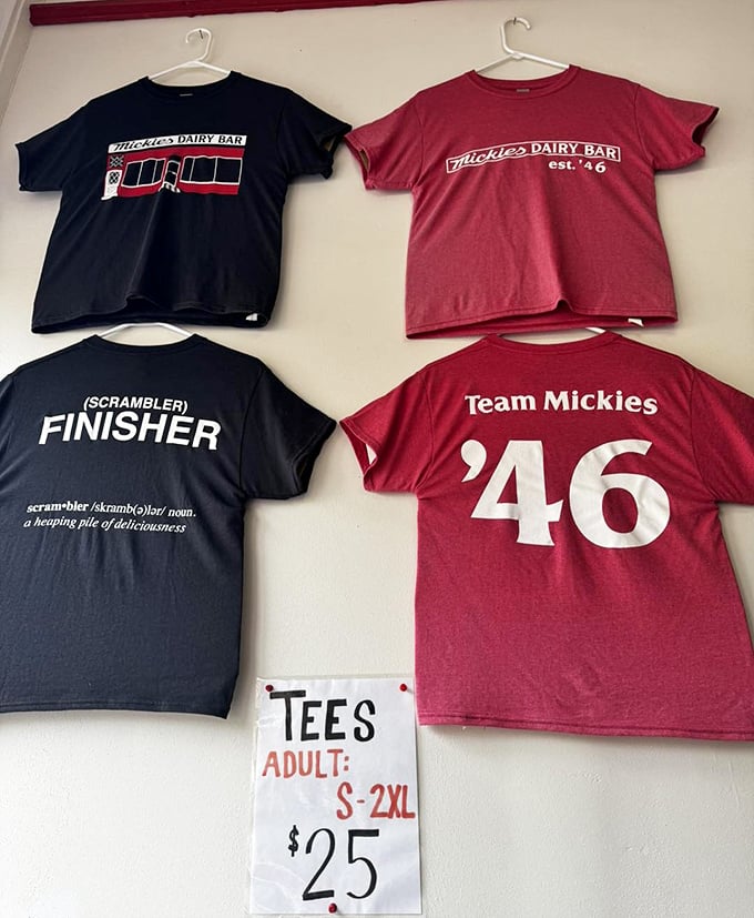 The "Scrambler Finisher" shirts aren't just merchandise&mdash;they're badges of honor for those brave enough to tackle Mickey's most legendary breakfast challenge.