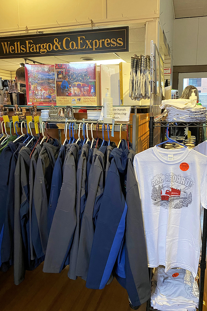 The gift shop offers wearable memories&mdash;because sometimes "I rode the train" makes a better statement than designer labels.