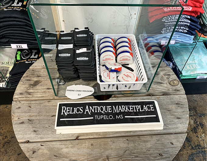 Even the merchandise celebrates its location. These Relics-branded souvenirs let you take a piece of antiquing magic home.