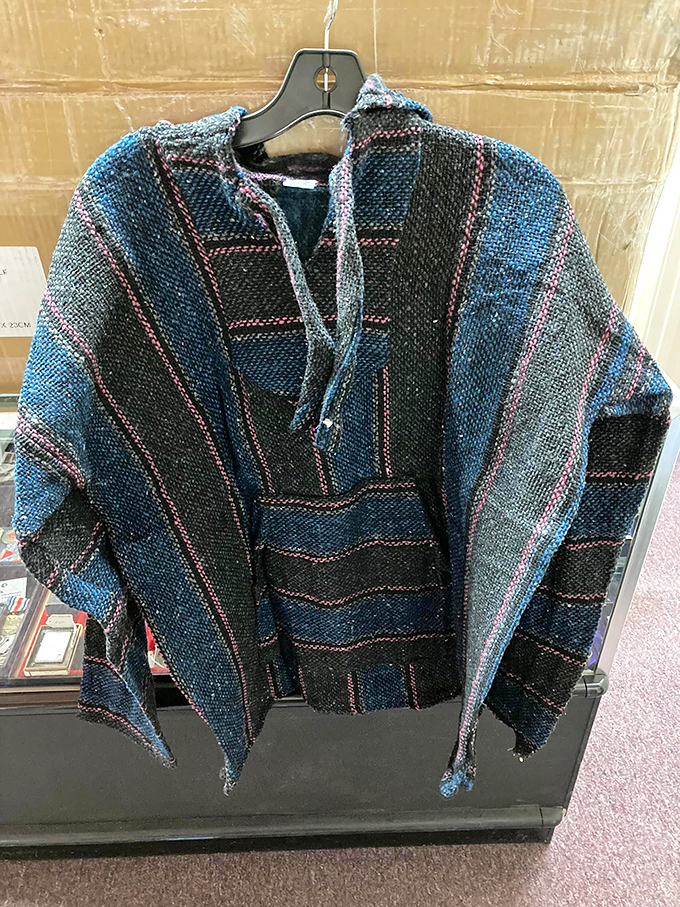 This handwoven Baja hoodie brings bohemian beach vibes to South Carolina, perfect for those "I'm spiritually at the ocean" moments.