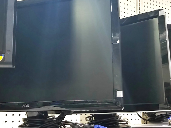 Television screens waiting for their second act. These monitors have seen everything from presidential elections to "Game of Thrones" finales—ready to show it all again.