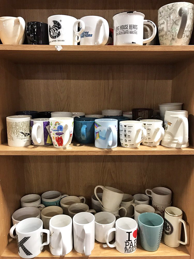 A mug collection that tells the story of America one coffee break at a time&mdash;spot the "I &hearts; Paris" holdout!