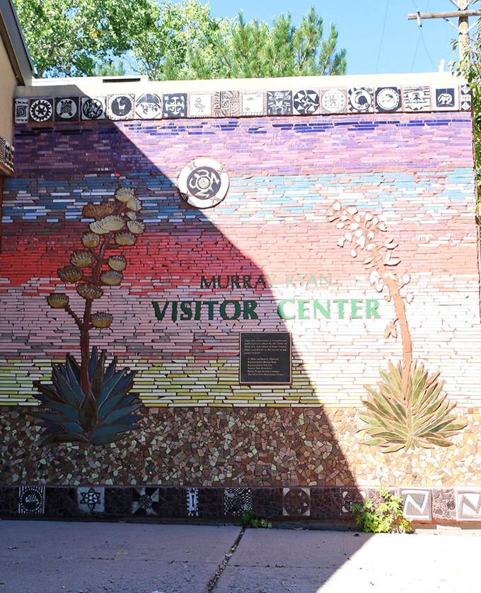 This mosaic wall at the Visitor Center transforms local flora into a kaleidoscope of color&mdash;southwestern artistry in its most public form.