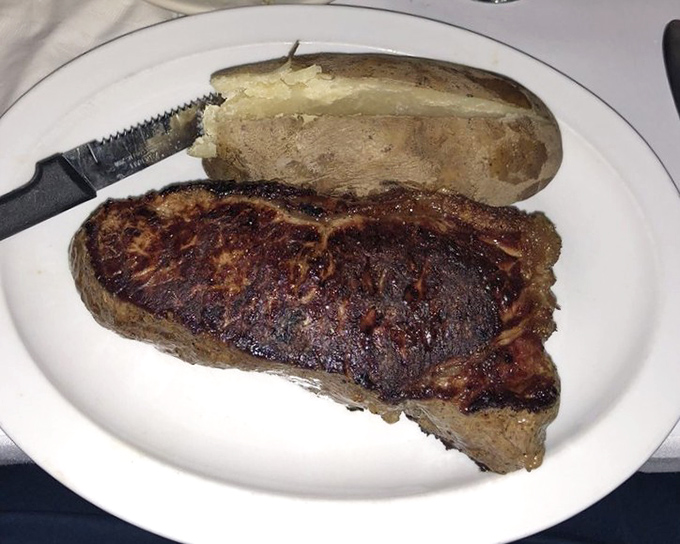 This New York strip steak has the kind of char that meat lovers dream about&mdash;simple, unapologetic, and absolutely perfect.