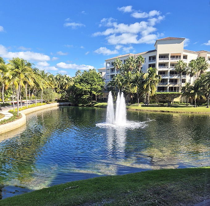 Resort living reaches its zenith with fountains that seem to dance in celebration of yet another perfect Florida day.