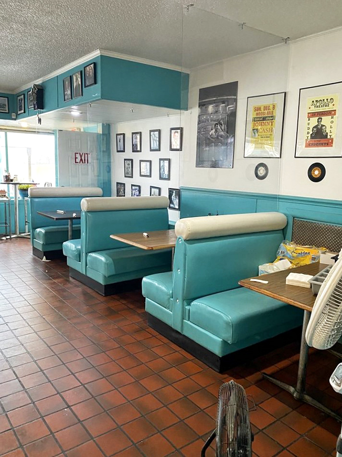 Classic turquoise booths invite you to slide in and stay awhile&mdash;they've been supporting hungry Ohioans and their breakfast dreams for years.