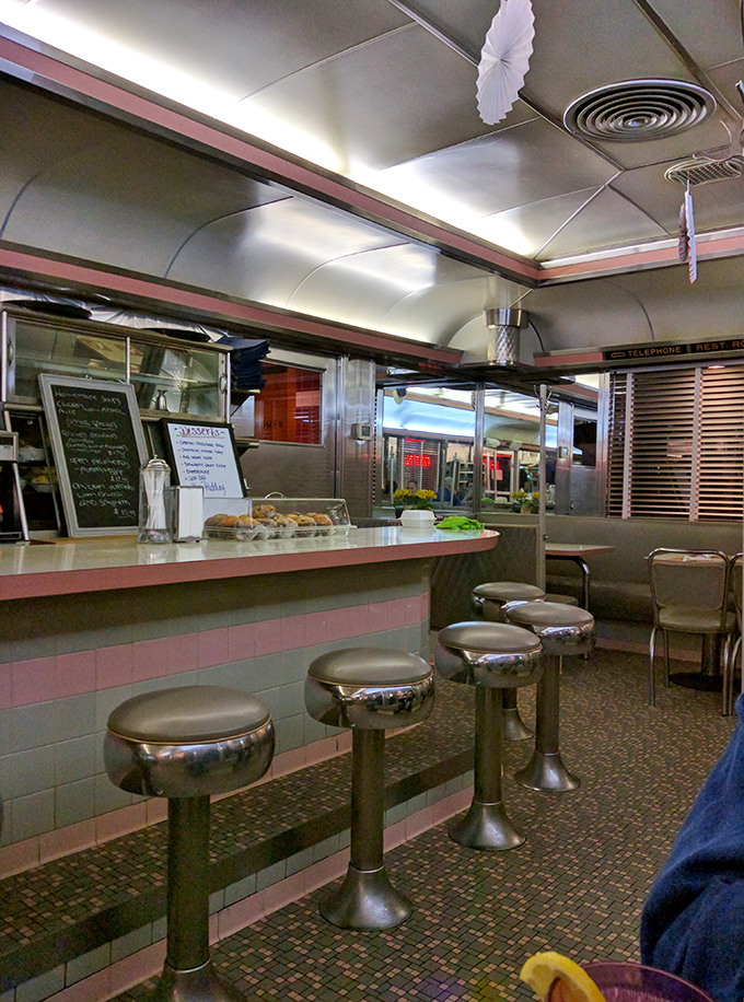 The stainless steel and pink tile interior isn't retro by design &ndash; it's authentic by survival, a living museum of American dining culture.