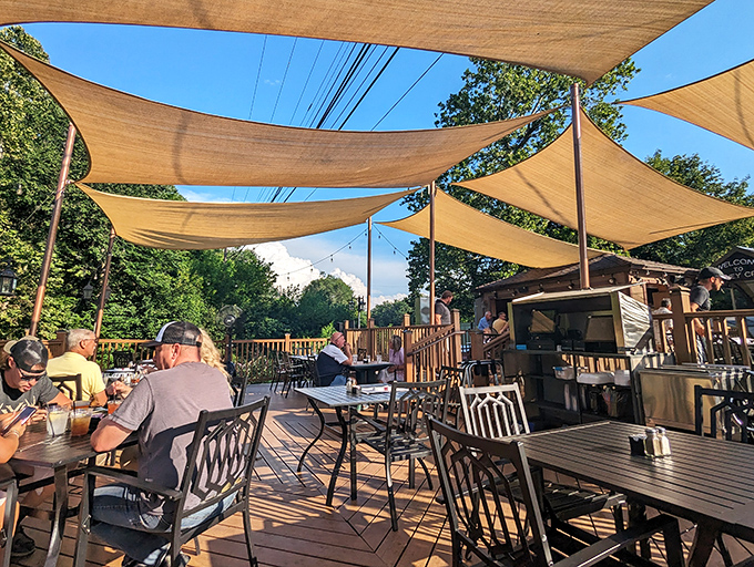 Outdoor dining under canvas sails &ndash; where fresh air and fresh food create the perfect recipe for a summer evening.