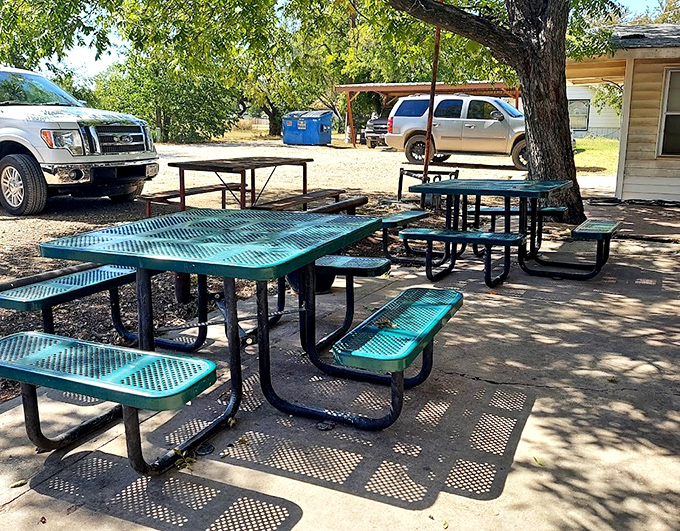 Outdoor tables where conversations flow as freely as the Texas breeze. Some of the best meals happen under open skies.