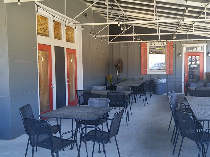 The outdoor patio &ndash; where smoke-kissed meat meets fresh air, creating what scientists call "the perfect lunch equation."