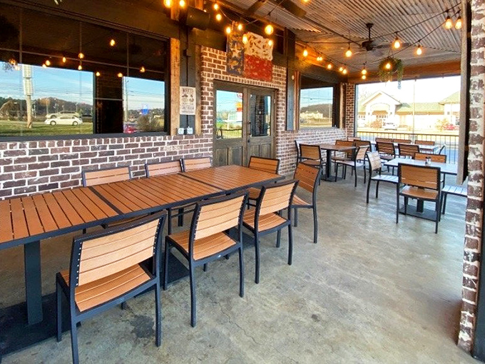 The outdoor patio offers fresh air dining without sacrificing style&mdash;perfect for those evenings when the Tennessee weather decides to behave itself.