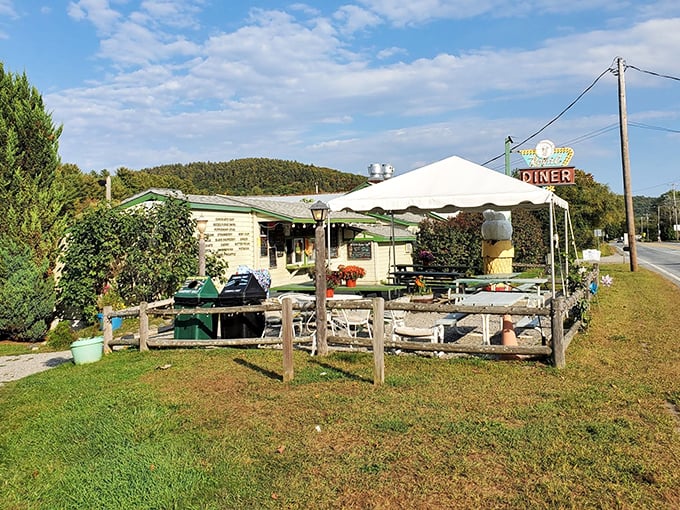 Outdoor seating that captures Vermont's pastoral charm&mdash;because sometimes fresh air is the secret ingredient that makes everything taste better.