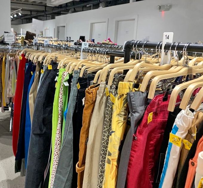 Pants in every color from mustard yellow to hot pink, because life's too short for boring wardrobes.