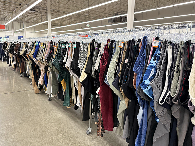 The pants parade hangs with democratic equality&mdash;designer denim alongside everyday khakis, all waiting for their second chance at fashion glory.