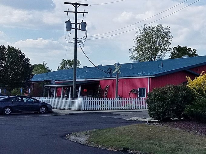 Don't let the unassuming parking lot fool you&mdash;beyond that red exterior and white fence lies a wonderland of vintage treasures waiting to be discovered.