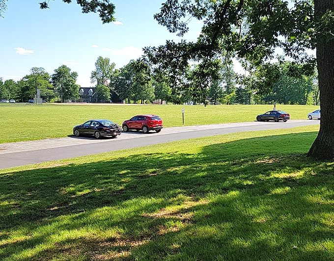 The approach to Rockford Tower offers that rare anticipation—like unwrapping a present you didn't know the city had been saving for you.