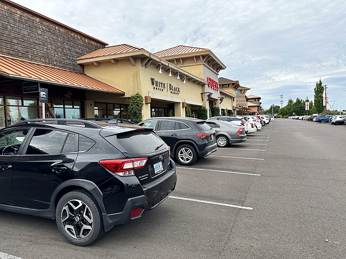 The parking lot stays surprisingly full because apparently everyone in Oregon knows where the good deals hide.