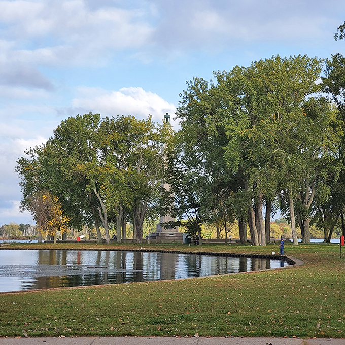 Perry Monument stands tall, reminding everyone that history happened here between all the sandcastle building and sunbathing.