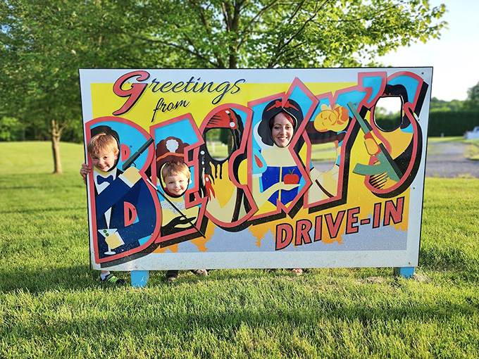 The ultimate family photo op—faces in famous places. Creating memories before the memories on screen even begin.
