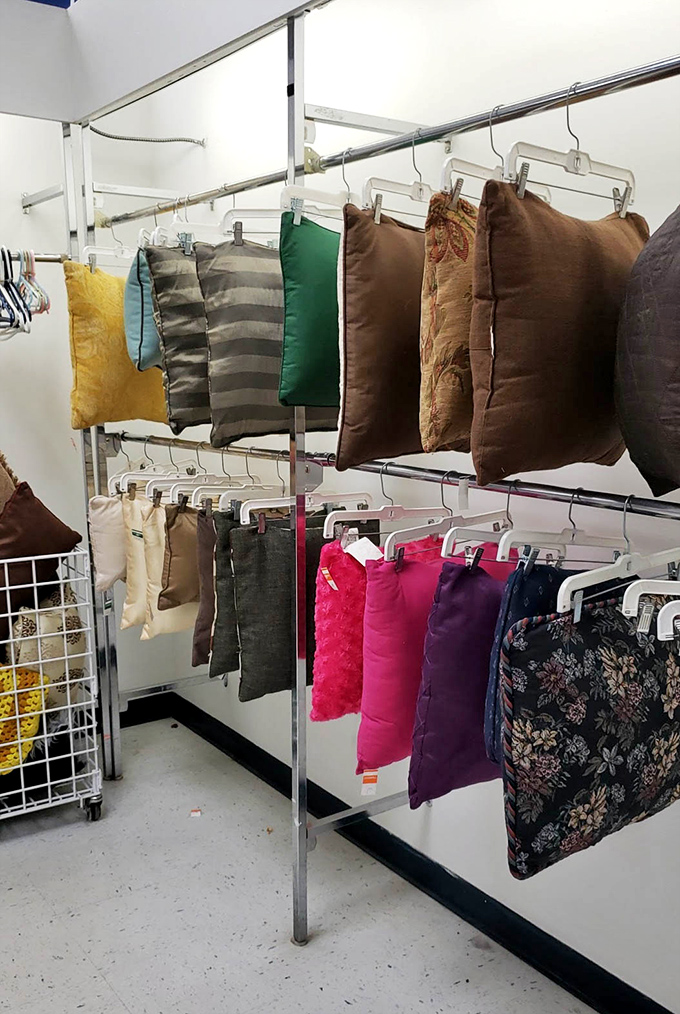 The pillow section &ndash; textile temptations in every shade and pattern. Instant home makeover for less than a fancy coffee.