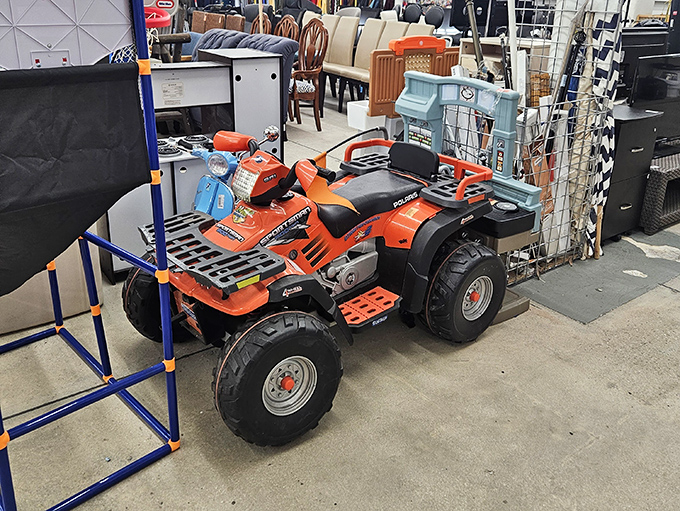 That orange ATV might be the most exciting thing your garage has seen since you attempted that DIY renovation project last summer.