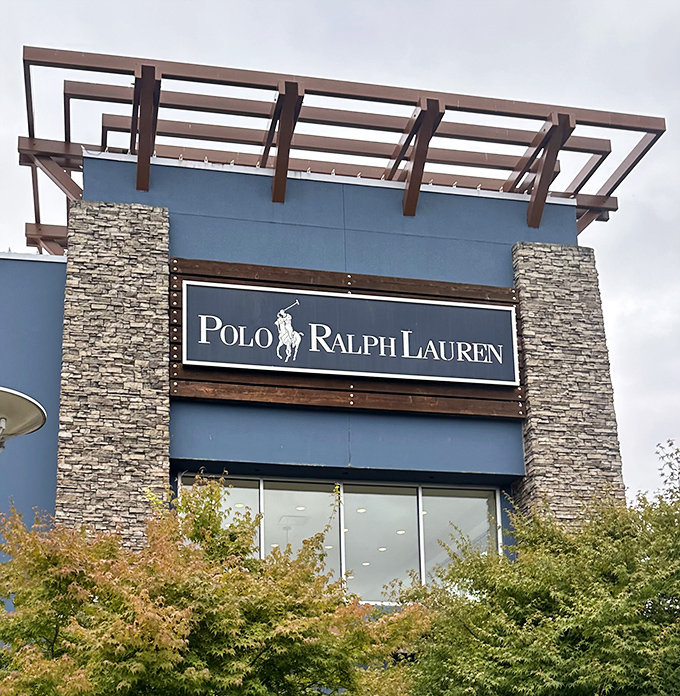 Polo Ralph Lauren's stone and timber fa&ccedil;ade channels upscale mountain lodge vibes&mdash;if mountain lodges sold preppy clothing at 40% off retail.