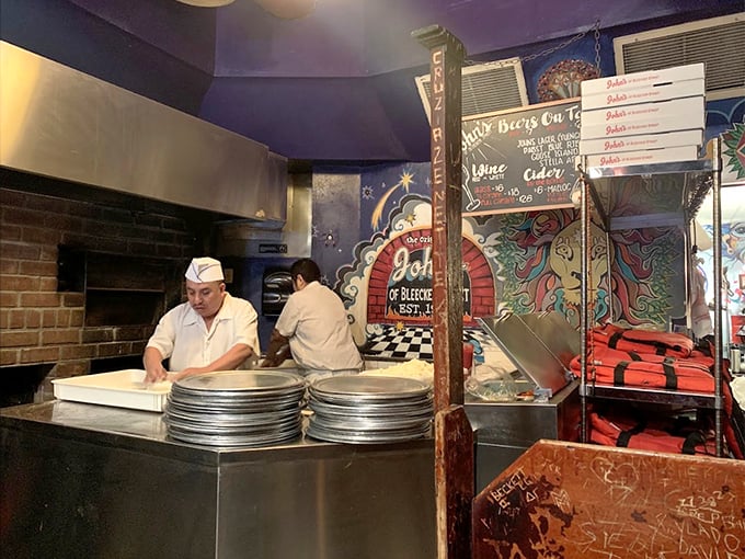 The preparation area reveals the heart of the operation &ndash; coal-fired ovens that have been turning out perfect pies since Herbert Hoover was president.