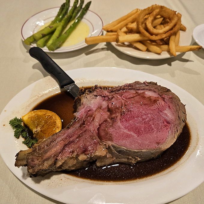 Prime rib so perfectly pink in the middle it makes you question every other beef decision you've ever made.